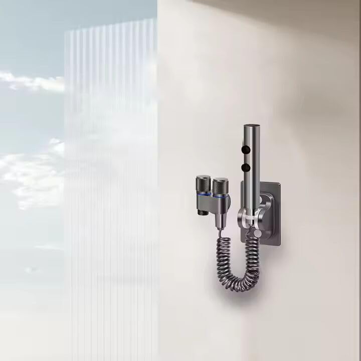 Zeecry Grey Bidet Shower Spray Set with 2-in-1 Angle Valve, High-Press ...